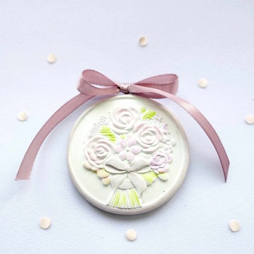 Buchetul miresei tablouas din praf ceramic | Marturii și cadouri handmade